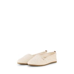 Tom Tailor Damen Flache Espadrilles mit Blumenstickerei, beige, Uni, Gr. 38