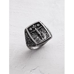 Reytel Ring 'CRUCIFIXION OF JESUS CHRIST' male Silver size 55