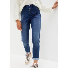bonprix Boyfriend Mid Waist Thermojeans mit weicher Innenseite, blau, Gr.40, Thermo-Jeans mit weicherInnenseite, Boyfriend, 73% Baumwolle