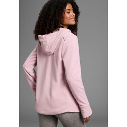 Kangaroos Damen Fleecejacke, rosa, Gr. 40, kontrastfarbene Details, unifarben mit Farbeinsatz, Fleece, Obermaterial: 100% Polyester, Jacken,