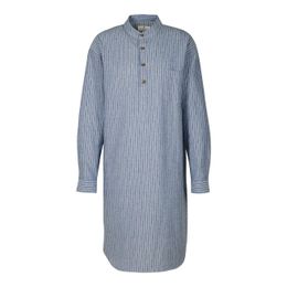 Lee Valley Ireland Grandfather-Flanell-Nightshirt, 54 - Blau/Ecru, aus Baumwolle