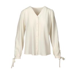 Baumwoll-Kaschmir-Crinkle-Bluse, 36 - Offwhite, aus Baumwolle