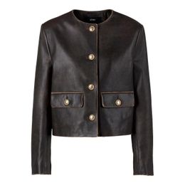 Arma Couture-Vintage-Lederjacke, 38 - Dunkelbraun, aus Baumwolle