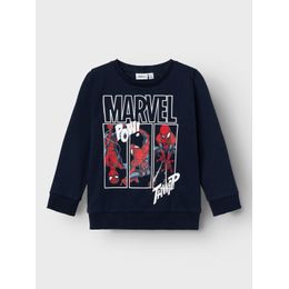 name it Jungen Sweatshirt "NMMJESSIE SPIDERMAN SWEAT UNB NOOS MAR", blau, Gr. 92, bedruckt, Sweatware, Obermaterial: 60% Baumwolle, 40% Polyester,