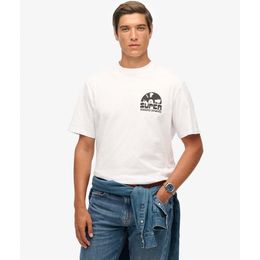 Superdry Herren Record Label T-shirt in OverGr&ouml;&szlig;e-passform White - Gr&ouml;&szlig;e: XL 104040550324401C004