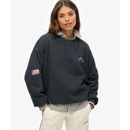 Superdry Damen Athletic Essentials Sweatshirt mit Rundhalsausschnitt und Print Navy - Gr&ouml;&szlig;e: 38 210262350071598T017