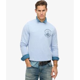 Superdry Herren L&auml;ssiges, Einfarbiges Lo-fi Outdoor Rundhals-sweatshirt Hellblau - Gr&ouml;&szlig;e: L 10406075008236ST003