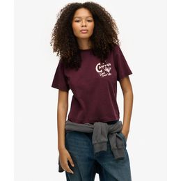 Superdry Damen Roadside Trade T-shirt in Lockerer Passform Purple - Gr&ouml;&szlig;e: 38 21024215023421KL017