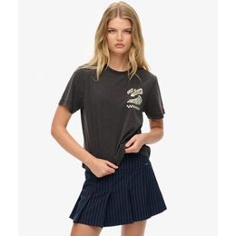 Superdry Damen Roadside Trade T-shirt in Lockerer Passform Dark Grey - Gr&ouml;&szlig;e: 44 2102421502342AFB025