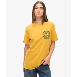 Superdry Damen Gelb und Gr&uuml;n Outdoor Oversize-T-Shirt mit Grafik, Gr&ouml;&szlig;e: XXL 21024215023319OX005