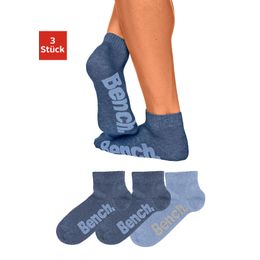 Bench. Damen Kurzsocken "Damen Herren Socken Kurzschaft mit Komfortbund", Gr. 43, blau, Baumwolle, Baumwollmischung, Elasthan, Polyamid, meliert,