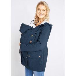 bonprix 3-in-1 kuschelig gef&uuml;tterte Umstands- und Tragejacke, blau