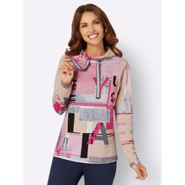 Inspirationen Damen Sweatshirt, pink, Gr. 40, bedruckt, gemustert, mehrfarbig, metallic, 50% Baumwolle, 50% Polyester, Sweatshirts