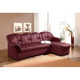 Ecksofa DOMO collection "Papenburg, zeitlose R&uuml;ckensteppung, elegante Formensprache, L-Form", rot, B:235cm H:84cm T:140cm, Kunstleder SOFTLUX;Luxus-Microfaser (100% Polyester);Struktur ( 90% Polyester, 10% Polyacryl);Microfaser PRIMABELLE (100% Polyester), Sofas, Ecksofa, in gro&szlig;er Farbvielfalt, wahlweise mit Bettfunktion, OTTOs Choice, Topseller