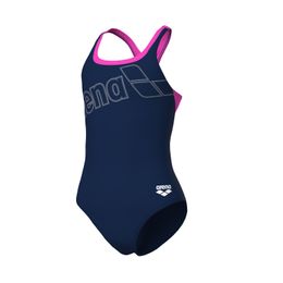 Badeanzug arena "GIRL'S arena LOGO SWIMSUIT SWIM PRO", M&auml;dchen, Gr. 152 (146), N-Gr, navy, shocking pink, Obermaterial: 100% Polyester, Badeanz&uuml;ge Badeanzug, Badeanzug, M&auml;dchen, Einteiler, stylisch, sportlich, chlorbest&auml;ndig
