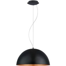 Eglo H&auml;ngeleuchte "Gaetano 1, Pendelleuchte, Industrial, Wohnzimmerlampe h&auml;ngend, E27", schwarz, 1, &Oslash; 53cm H: 150cm, 1 Stk., Leuchten, H&auml;ngeleuchte - H150 x &Oslash;53 cm - schwarz, kupfer - 1X60W exkl., H&auml;ngeleuchte