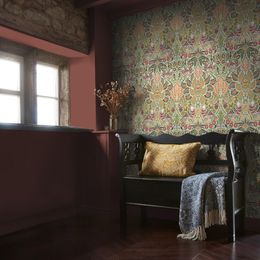 Vliestapete "Dove & Rose Olive", mehrfarbig, H:10m L:10m, Vlies, WILLIAM MORRIS AT HOME, Tapeten, Design Tapeten