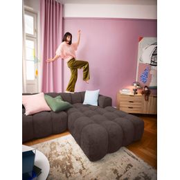 Ecksofa OTTO HOME "KALLIE L-Form, 248 cm - OTTO. Verl&auml;ssliche Qualit&auml;t.", braun, B:248cm H:72cm T:186cm, 100% Polyester, Sofas, Ecksofa, Bubble Optik, moderne Steppung, hoher Sitzkomfort, Topseller