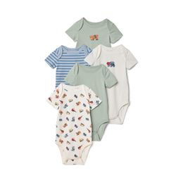 Tchibo - 5 Baby-Bodys mit Mitwachsfunktion - Jungen - Gr. 98/104 - hellblau/print