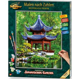 Malen nach Zahlen Schipper "Meisterklasse Premium - Pagode im japanischen Garten", bunt, Malvorlagen, KinderB:40cm H:50cm, Made in Germany, B:40cm H:50cm