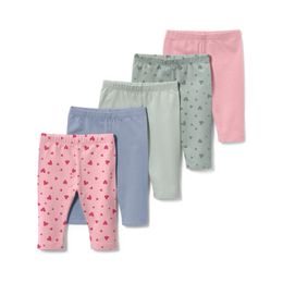 Tchibo - 5 Kinder-Leggings in 3/4-L&auml;nge - M&auml;dchen - Gr. 122/128 - hellblau