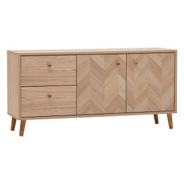 Tchibo - Lowboard &raquo;Visby&laquo; Eichen-Fischgr&auml;ten-Dekor - 109x33x54,1cm - braun - Holz / Eichenholz / Metall