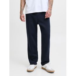 Jack & Jones Sweathose JACK & JONES "JPSTKANE BRADLEY UNCUFFED SWT PANTS NOOS", Herren, Gr. M, N-Gr, navy blazer, angeraute Sweatware, Obermaterial: 65% Polyester, 35% Baumwolle, unifarben, relaxed fit kn&ouml;chellang, Hosen Sweathose, Materialmix, relaxed fit