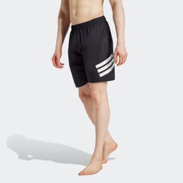 Badeshorts adidas Performance "ICON 3S SH 8IN", Herren, Gr. M, N-Gr, schwarz-wei&szlig; (schwarz, wei&szlig;), Obermaterial: 100% Polyester, Badehosen Badeshorts