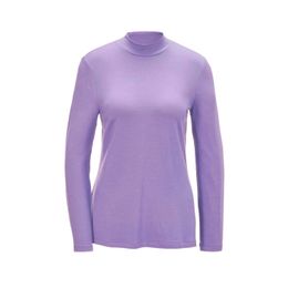 Longpullover GOLDNER "Stehkragenshirt mit Langarm", Damen, Gr. 44, lila (flieder), Obermaterial: 95% Modal CMD. 5% Elasthan EL., eng Sonstiges, Pullover Longpullover, Ohne
