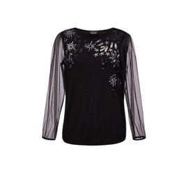 Kurzarmshirt GOLDNER "Kurzgr&ouml;&szlig;e Langarmshirt mit transparenten &Auml;rmeln", Jungen, Gr. 22, silber (schwarz, silberfarben, gemustert), Obermaterial: 100% Polyester PES., festlich, gerade, U-Boot-Ausschnitt, keine/nicht relevant, Shirts, keine/nicht Relevant