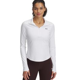 Trainingsshirt Under Armour "MOTION 1/2 ZIP EMEA", Damen, Gr. XL, wei&szlig;,, schwarz, Obermaterial: 80% Polyester, 20% Elasthan, Shirts, f&uuml;r Erwachsene, atmungsaktiv, schnelltrocknend, mit Elasthan