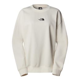 Sweatshirt The North Face "W ESSENTIAL OVERSIZE CREW", Damen, Gr. L, wei&szlig; dune, Obermaterial: 68% Baumwolle, 32% Polyester, Sweatshirts Sweatshirt, sportlicher Stil, aus Baumwolle und Polyester