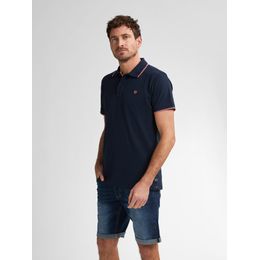 Poloshirt PETROL INDUSTRIES "Men Polo Short Sleeve", Herren, Gr. L (40), navy blau, Piqu&eacute;, Obermaterial: 95% Baumwolle, 5% Elasthan, unifarben mit Farbeinsatz, regular fit normal, Rippstrickb&uuml;ndchen, Shirts, mit Logoapplikation