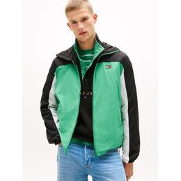 Outdoorjacke Tommy Jeans "TJM OUTDOOR SHELL", Herren, Gr. 3XL, bahama gr&uuml;n multi, Web, Obermaterial: 100% Nylon, colorblocking, regular fit normal, Rundhals, eingesetzt elastischer Bund, Jacken Outdoorjacke, Windsheeter Windjacke Packable Fahrradjacke Regular fit mit Kapuze