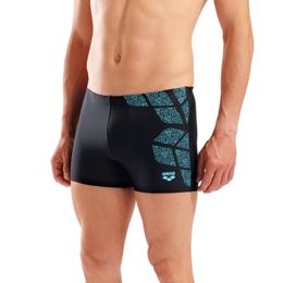 Badehose arena "M arena KIKKO SWIM SHORT", Herren, Gr. 8 (XXL), N-Gr, schwarz, water, Obermaterial: 80% Polyamid, 20% Elasthan, Badehosen Badehose