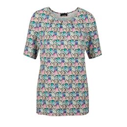 Print-Shirt GOLDNER "Multicolor-Shirt mit Halbarm, Rundhalsausschnitt", Damen, Gr. 44, bunt, Obermaterial: 96% Viskose CV. 4% Elasthan EL., normal, Sonstiges, Shirts, Ohne