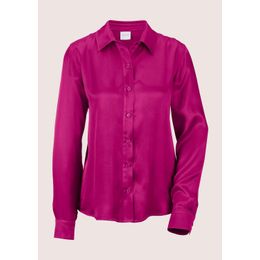 Madeleine Mode Hemdbluse MADELEINE "Hemdbluse Elegante Viskosebluse mit Hemdkragen", Damen, Gr. 34, pink (magenta), Obermaterial: 100% Viskose CV., Modern, normal, Blusen Hemdbluse