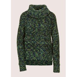Madeleine Mode Longpullover MADELEINE "Strickpullover Moderner Winterpullover mit Rollkragen", Damen, Gr. 44/46, blau (marine, t&uuml;rkisblau, multicolor), Obermaterial: 50% Polyester PES. 50% Schurwolle WV., Modern, Rollkragen, Pullover Longpullover, Multicolor-Garn