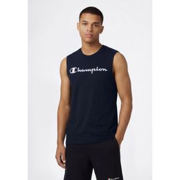 Tanktop Champion "BASICS Sleeveless T-Shirt Large Logo", Herren, Gr. L, nny, Obermaterial: 100% Baumwolle, normal, Rundhals, Tops Tanktop, sportliche Schnittform, sportlicher Stil, mit Rundhalsausschnitt