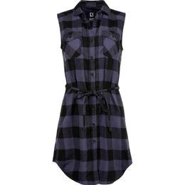 Shirtkleid Brandit "Brandit Damen Ladies Sleeveless Longshirt Gracey", Damen, Gr. 4XL, US-Gr&ouml;&szlig;en, schwarz, grau, 100% Baumwolle, loose fit, Rundhals, Kleider Shirtkleid
