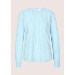 Madeleine Mode Langarmbluse MADELEINE "Leinenbluse Blusenshirt mit feinen Biesen", Damen, Gr. 42, blau (himmelblau), Obermaterial: 100% Leinen LI., Modern, schmal, Blusen, Feine Biesen