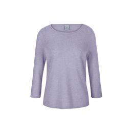 Madeleine Mode Longpullover MADELEINE "Strickpullover Kaschmirpullover mit U-Boot-Ausschnitt", Damen, Gr. 44/46, lila (hellamethyst), Obermaterial: 100% Kaschmir WS., Modern, normal, U-Boot-Ausschnitt, Pullover Longpullover, Kaschmirpullover mit 3/4 Arm