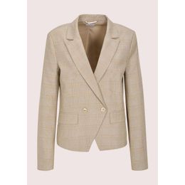 Madeleine Mode Jackenblazer MADELEINE "Kurzblazer Glencheck mit Reverskragen", Damen, Gr. 40, blau (berber, gletscherblau, multicolor), Obermaterial: 62% Polyester PES. 34% Viskose CV. 3% Elasthan EL. 1% metallisierte Fasern MTF., Modern, gerade, Blazer, &Auml;rmel mit Saumschlitz
