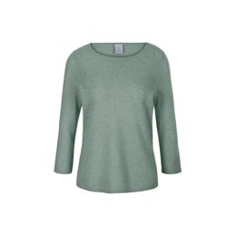 Madeleine Mode Longpullover MADELEINE "Strickpullover Kaschmirpullover mit U-Boot-Ausschnitt", Damen, Gr. 40/42, gr&uuml;n (hellgr&uuml;n, salbei), Obermaterial: 100% Kaschmir WS., Modern, normal, U-Boot-Ausschnitt, Pullover Longpullover, Kaschmirpullover mit 3/4 Arm