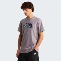 T-Shirt The North Face "M MOUNTAIN LINE REGULAR SHORT SLEEVE TEE", Herren, Gr. XXL, transcendent grau, Obermaterial: 100% Baumwolle, Shirts T-Shirt, sportlicher Stil, Kurzarm, f&uuml;r Sport und Outdoor, aus Baumwolle