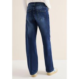 Loose-fit-Jeans Cecil, Damen, Gr. 32, L&auml;nge 30, mid blau wash, Jeans, 83% Baumwolle, 15% Polyester, 2% Elasthan, unifarben, kn&ouml;chellang, Jeans, 5-Pocket-Style