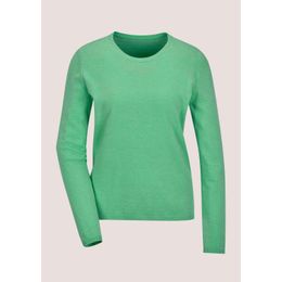 Madeleine Mode Longpullover MADELEINE "Pullover Leichtes Feinstrick-Oberteil mir Rundhals", Damen, Gr. 48, gr&uuml;n (smaragd, melange), Obermaterial: 46% Modal CMD. 40% Polyacryl PAN. 14% Polyamid PA., Modern, Pullover Longpullover