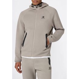 Windbreaker Champion "C-TECH Interlock Hooded Full Zip Sweatshirt", Herren, Gr. L, mdg, Obermaterial: 69% Polyester, 26% Baumwolle, 5% Elasthan, normal, Jacken Windbreaker