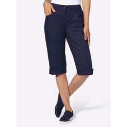 Bermudas Casual Looks, Damen, Gr. 38, Normalgr&ouml;&szlig;en, blau (marine), 98% Baumwolle, 2% Elasthan, unifarben, kurz, Hosen Bermudas