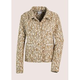 Madeleine Mode Jackenblazer MADELEINE "Jacquardblazer Moderner Kurzblazer im Leo-Design", Damen, Gr. 38, beige (beige, cappuccino, multicolor), Obermaterial: 54% Baumwolle CO. 42% Polyester PES. 4% sonstige Fasern AF., Modern, Blazer, Jacuard im Leo-Design